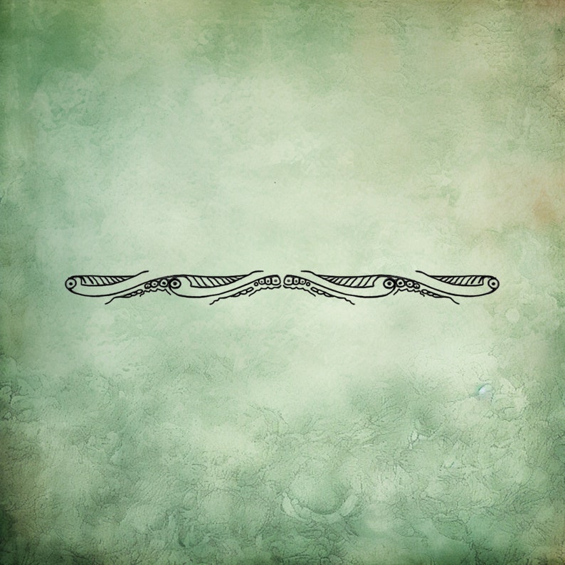 Medieval Illuminated Manuscript Stamp Elaborate Horizontal Band ...