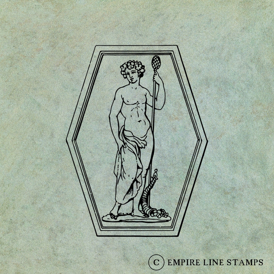 Neoclassical Greek God With Staff and Cornucopia Plutus Decorative ...