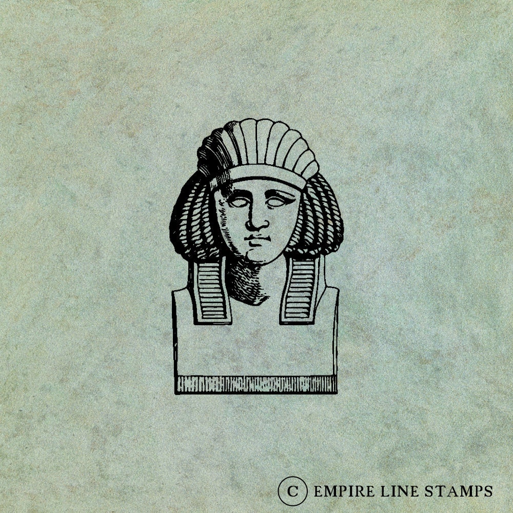 Ancient Egyptian Pharaoh King Tut LARGE - Antique Style Clear Stamp 13/ ...