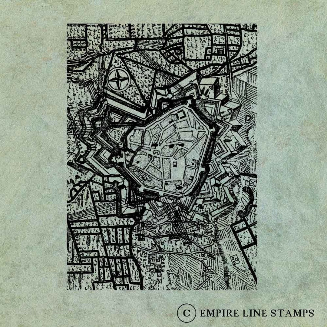 ATC Background Detailed Old City Map Plan - Antique Style Clear Stamp ...