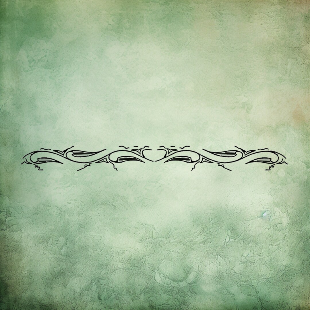 Medieval Illuminated Manuscript Stamp Elaborate Horizontal Band ...