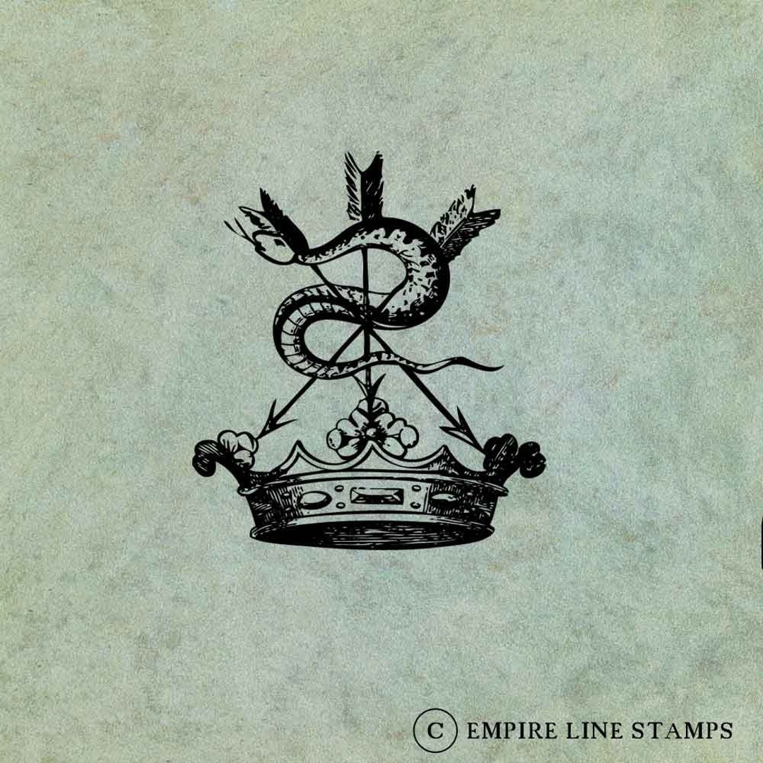 Crown With Hissing Snake and Arrows - Antique Style Clear Stamp - Etsy