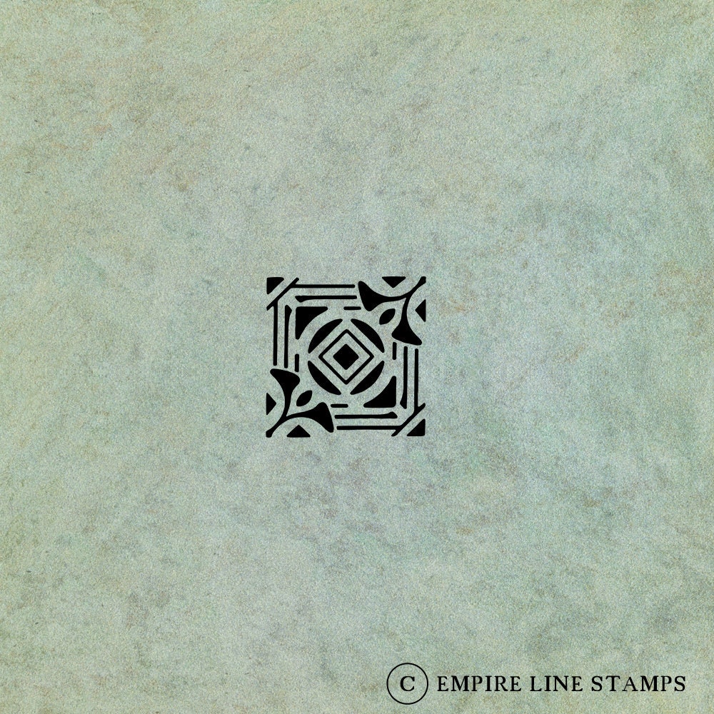 Art Nouveau Stylised Geometric Flourish Large and Small Size - Antique ...