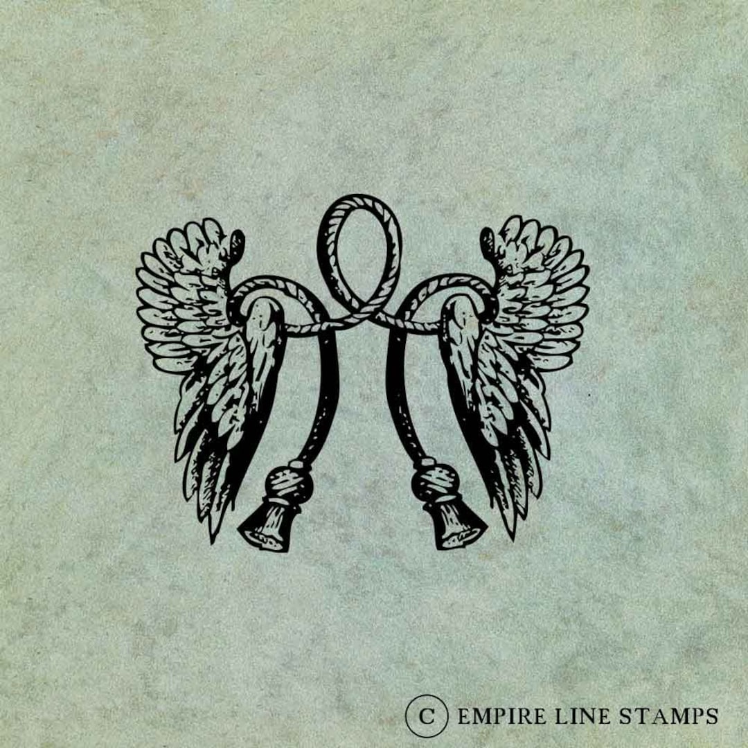 Winged Rope Thistle Motif - Antique Style Clear Stamp - Etsy