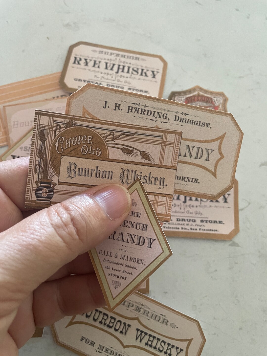 Vintage Beverage Whisky Rum Labels TAGS 19th Century Labels Set of 14 ...