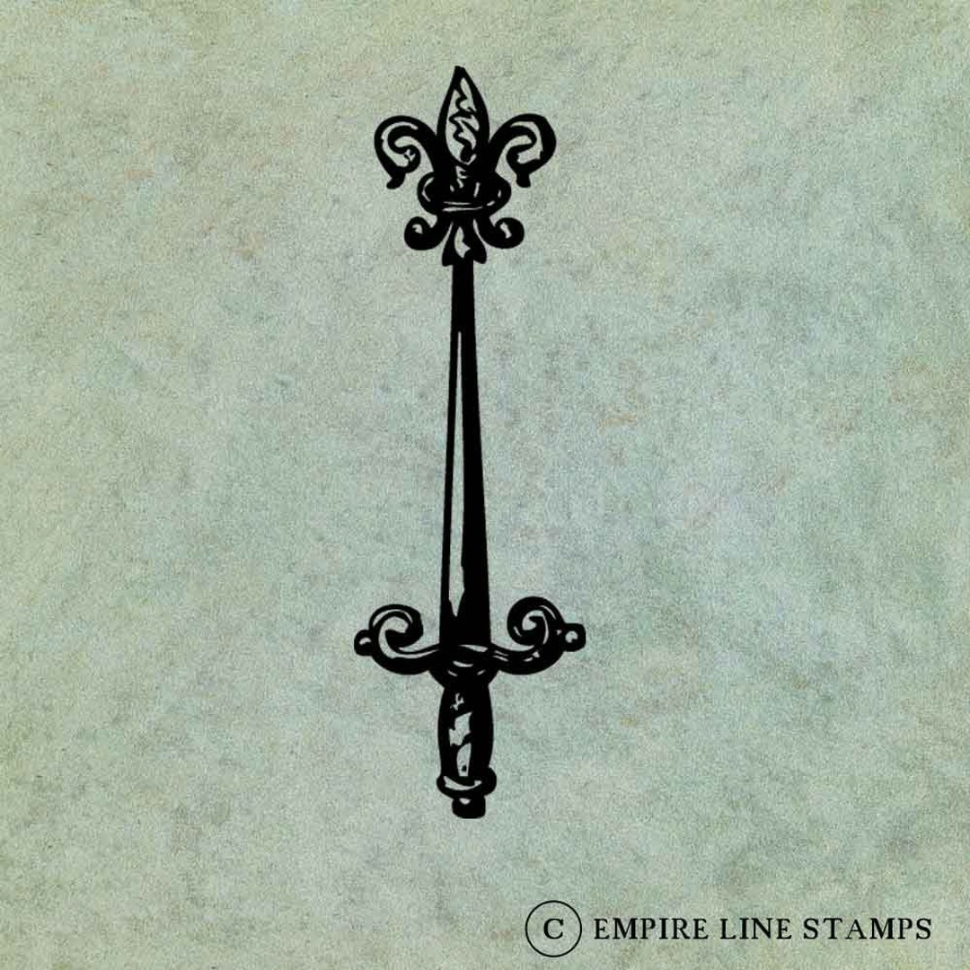 Sword With Fleur De Lys - Antique Style Clear Stamp - Etsy