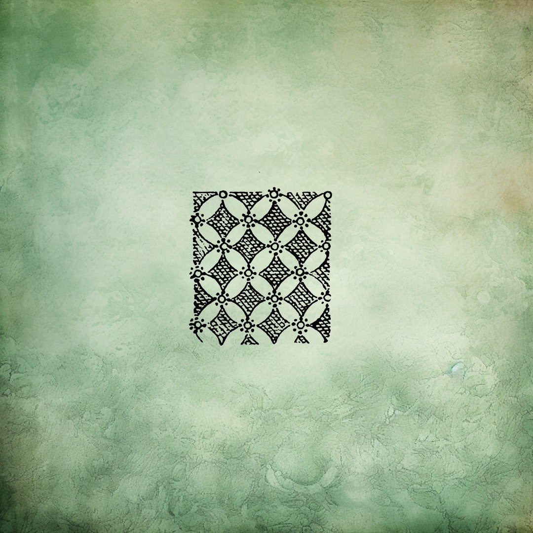 Medieval Illuminated Manuscript Stamp Pattern Background ATC Flowers ...