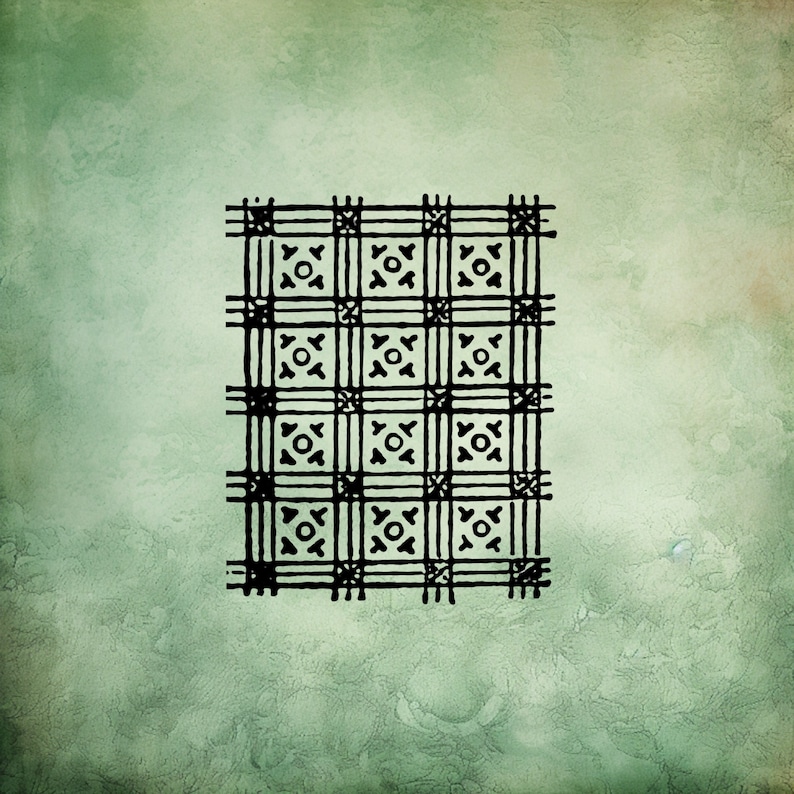 Medieval Illuminated Manuscript Stamp Pattern Background ATC Lines and ...