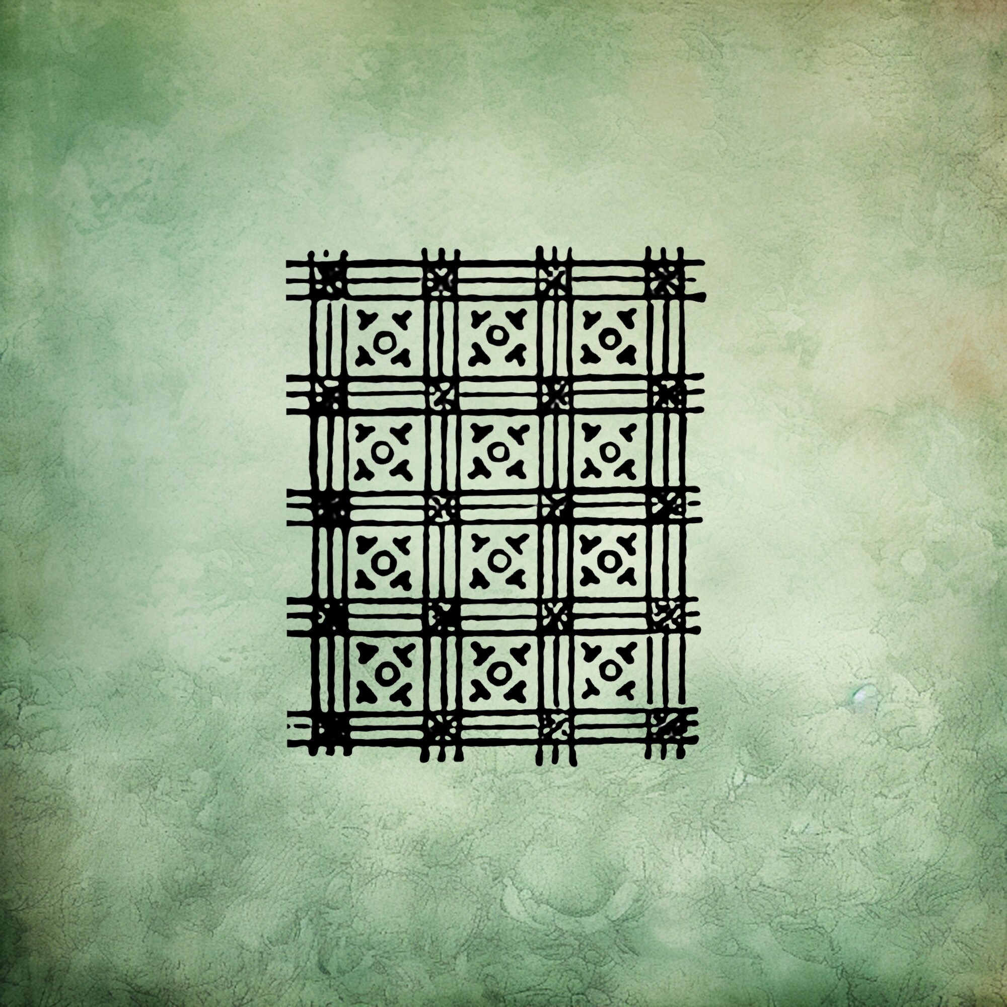 Medieval Illuminated Manuscript Stamp Pattern Background ATC Lines and ...
