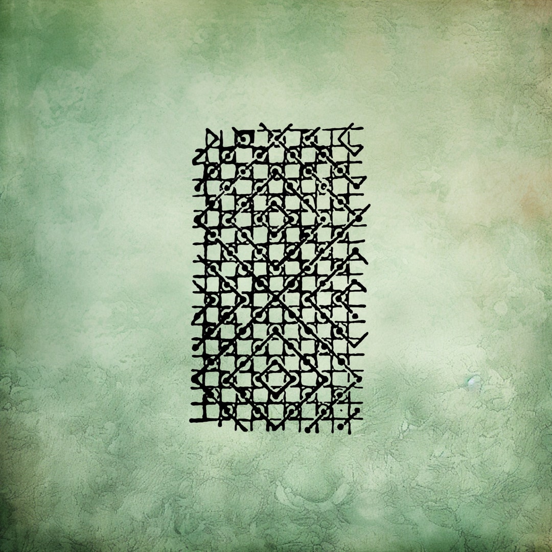 Medieval Illuminated Manuscript Stamp Pattern Background ATC Dots and ...