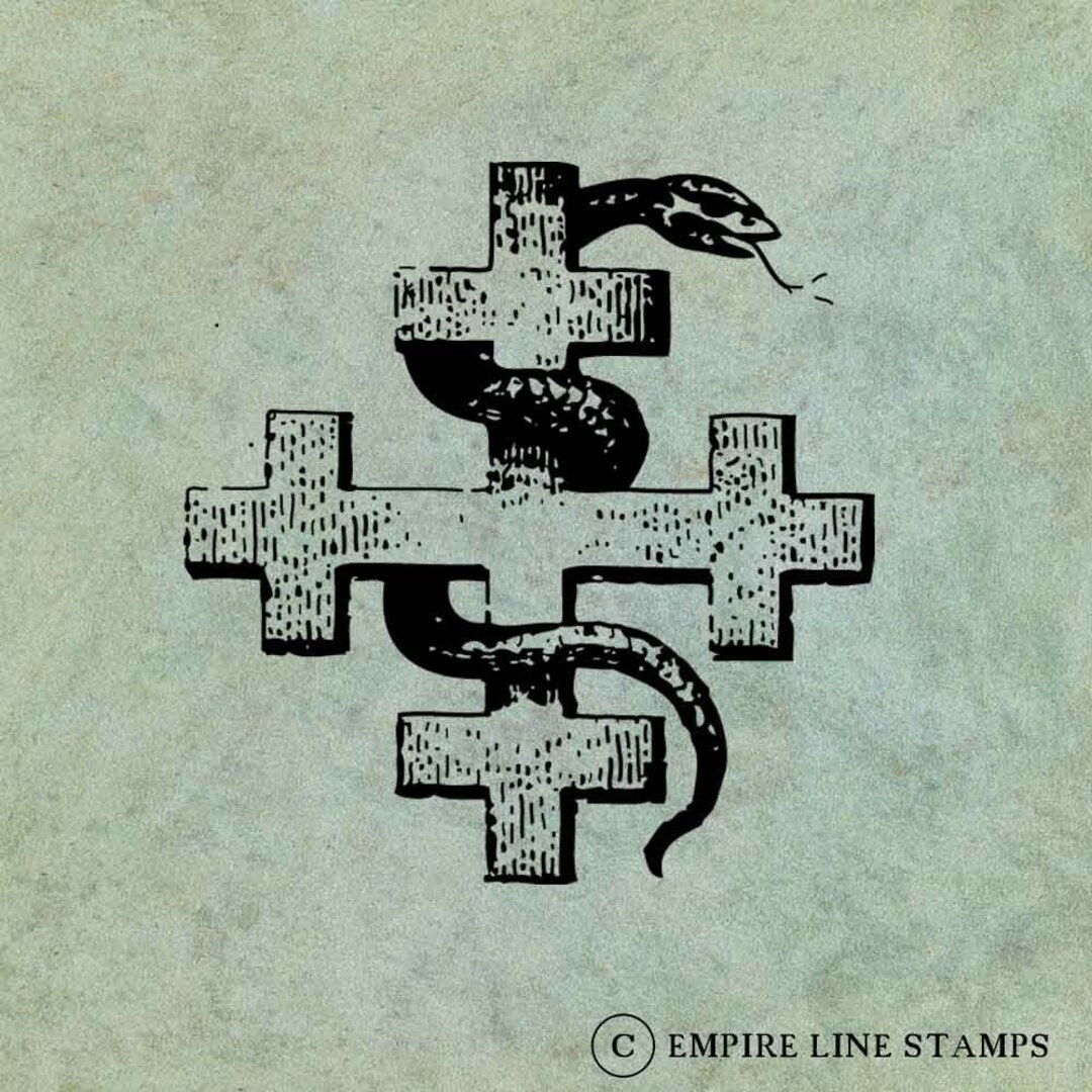 Snake Entwined Around A Crusader Cross - Antique Style Clear Stamp - Etsy