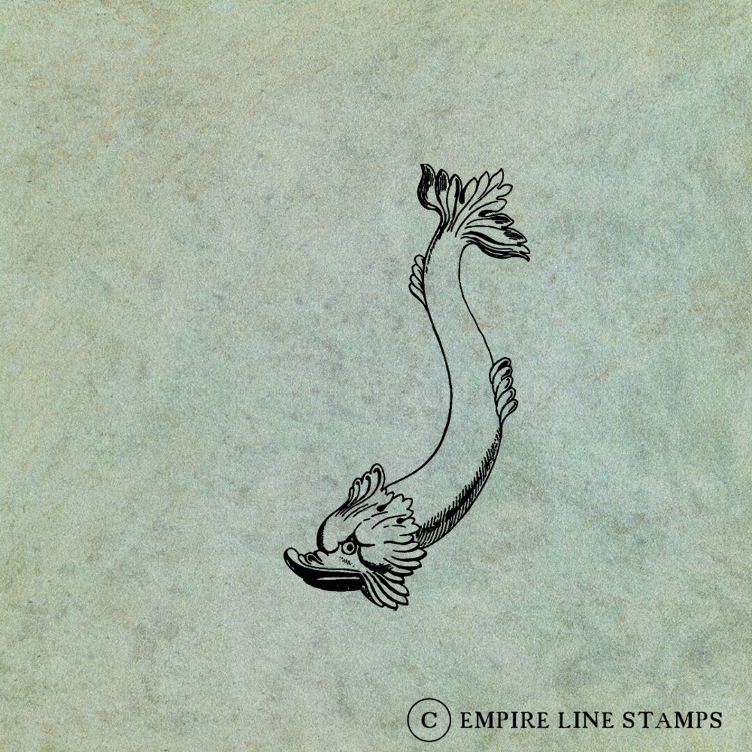 Neoclassical Mythical Dolphin Sea Creature - Antique Style Clear Stamp ...