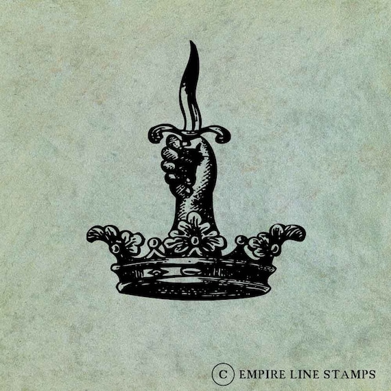 Hand Holding Dagger in Crown Antique Style Clear Stamp | Etsy Australia