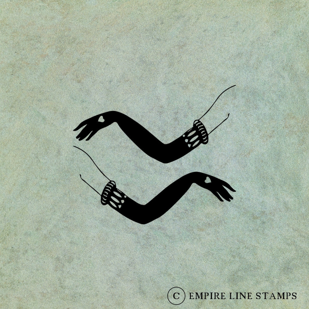 Sello claro Art Deco Flapper Guantes Brazos Izquierdo y Derecho 2pcs ...