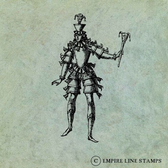 Medieval Court Jester Antique Style Clear Stamp - Etsy