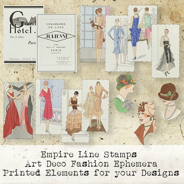 Art Deco Flapper 1920s French Fashion Printed Cut Out Ephemera Set ...