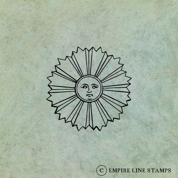 Stylized Classical Sun LARGE Antique Style Clear Stamp 14/8 | Etsy