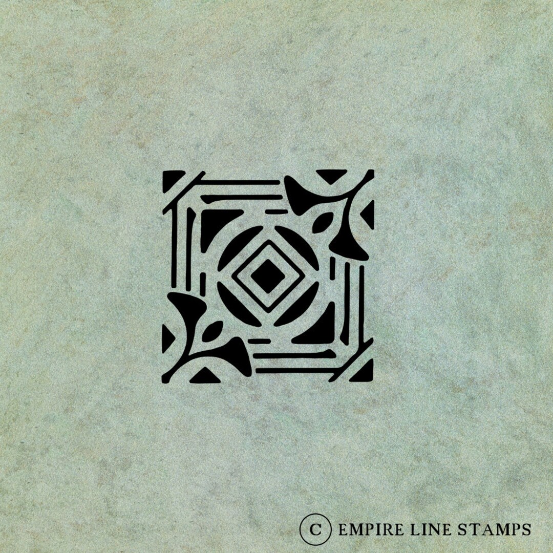 Art Nouveau Stylised Geometric Flourish Large and Small Size - Antique ...