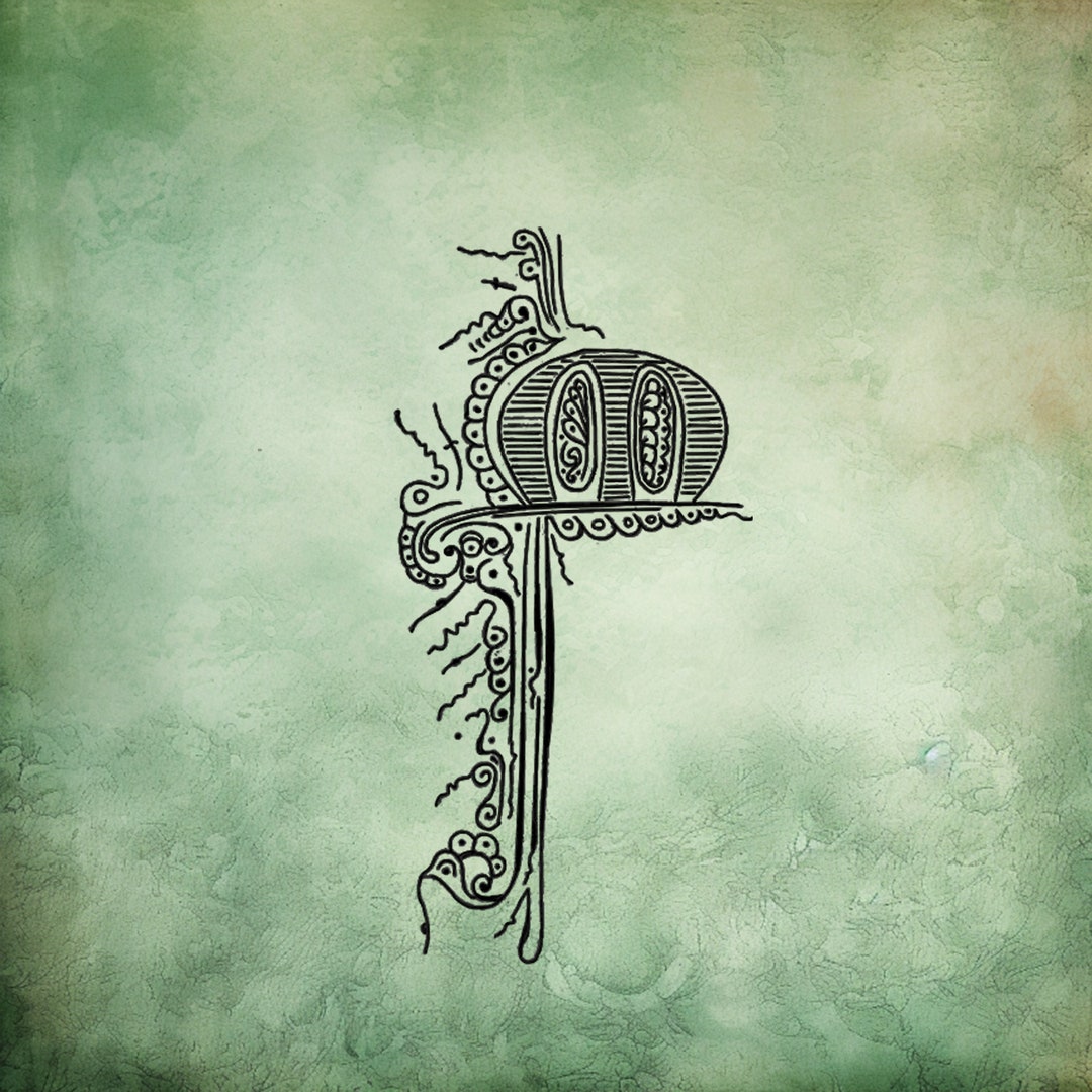 Medieval Illuminated Manuscript Stamp Decorative Corner Element ...