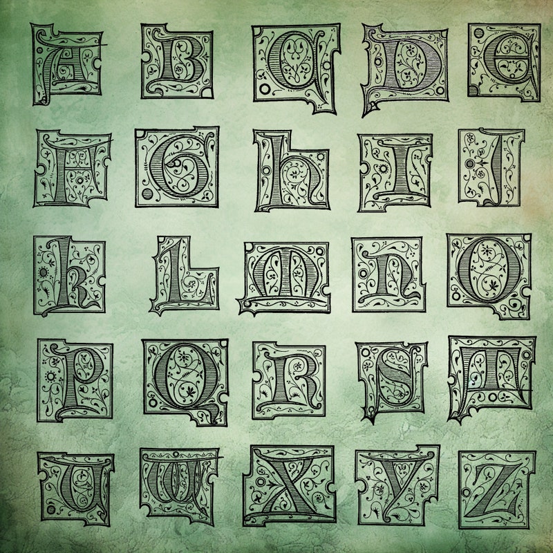 Medieval Alphabet - Etsy