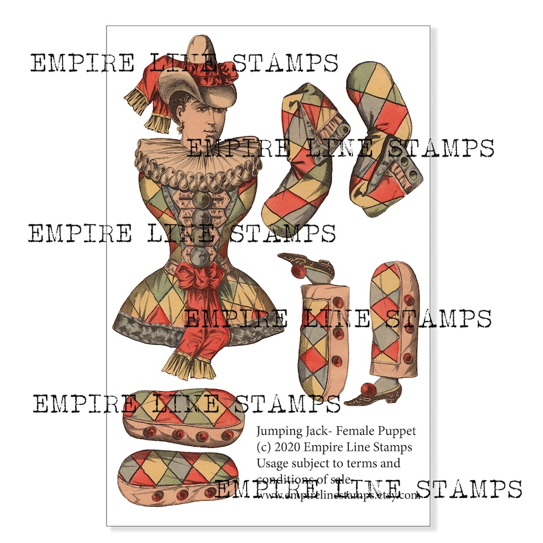 DIGITAL DOWNLOAD 19th Century French Paper Puppet Jumping Jack Jill ...