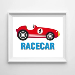 Race Car Print Red Race Car Print Boy Room Art Playroom - Etsy