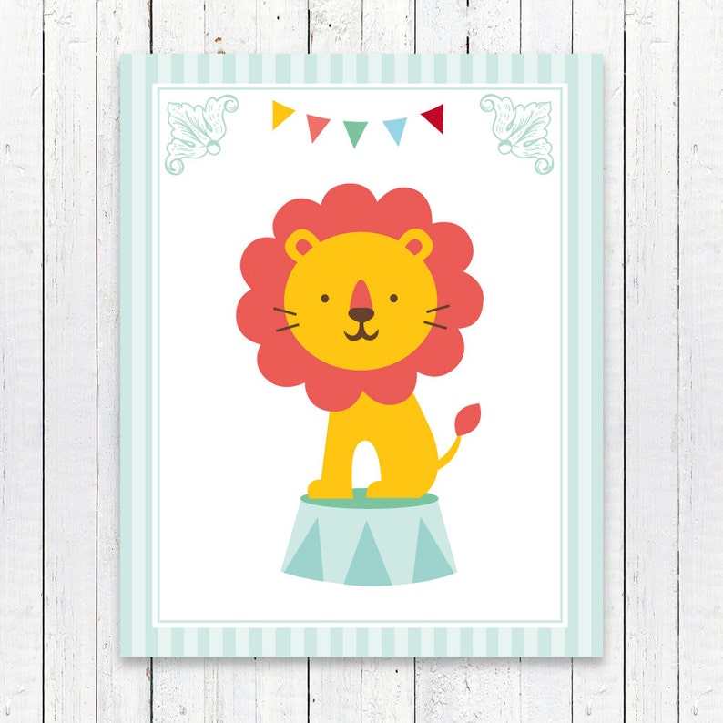 Circus Print Circus Lion Wall Print Carnival Room Art - Etsy