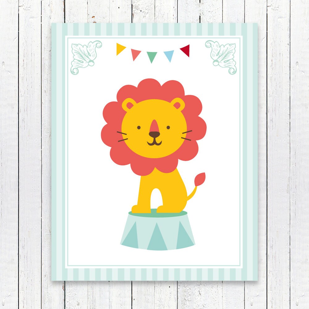 Circus Print Circus Lion Wall Print Carnival Room Art - Etsy