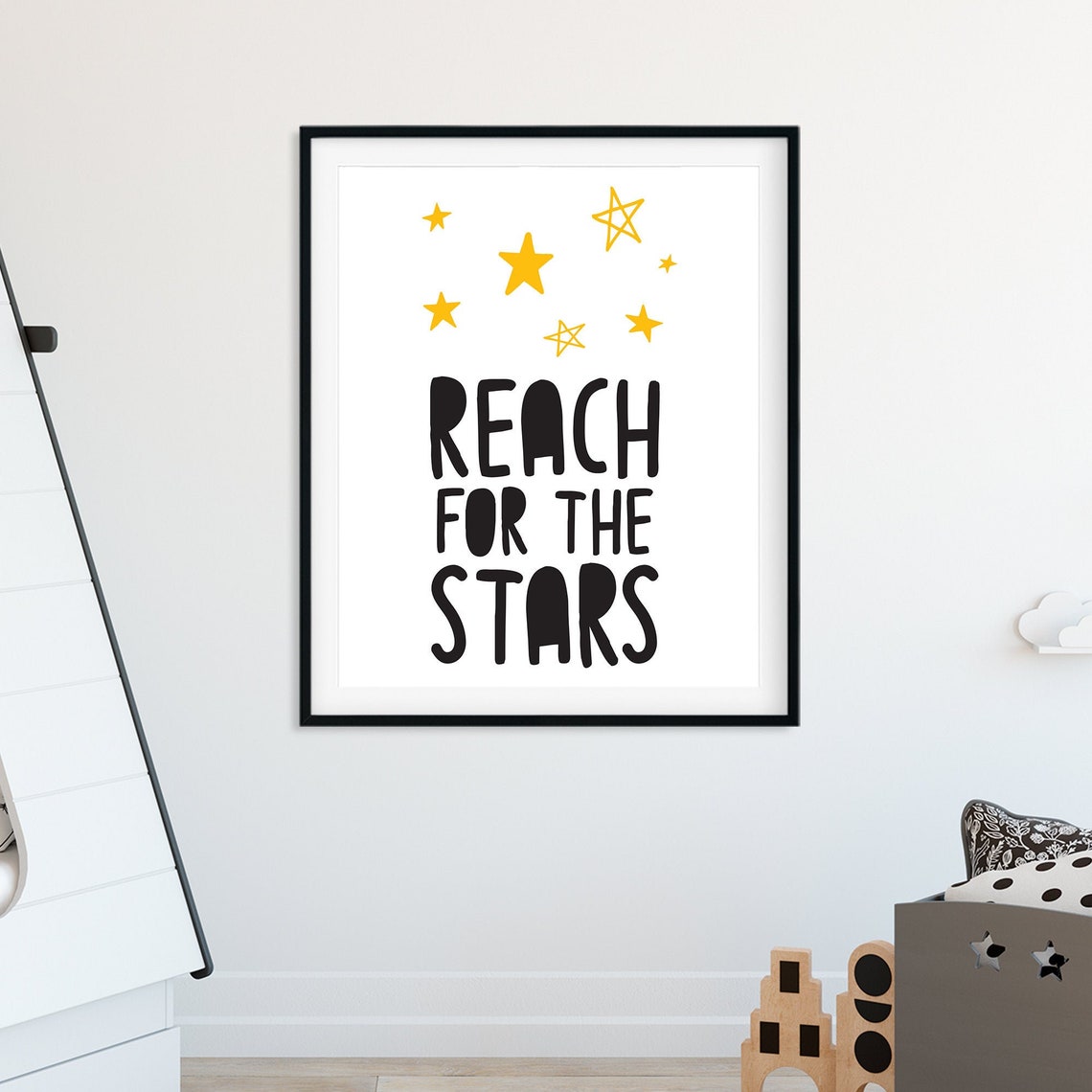 Reach for the Stars Nursery Print Playroom Wall Art Decor - Etsy