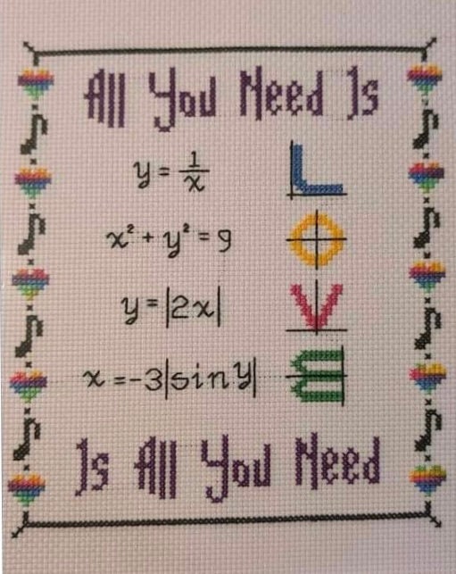 Love is All You Need Math Equations Cross Stitch **pattern Download ...