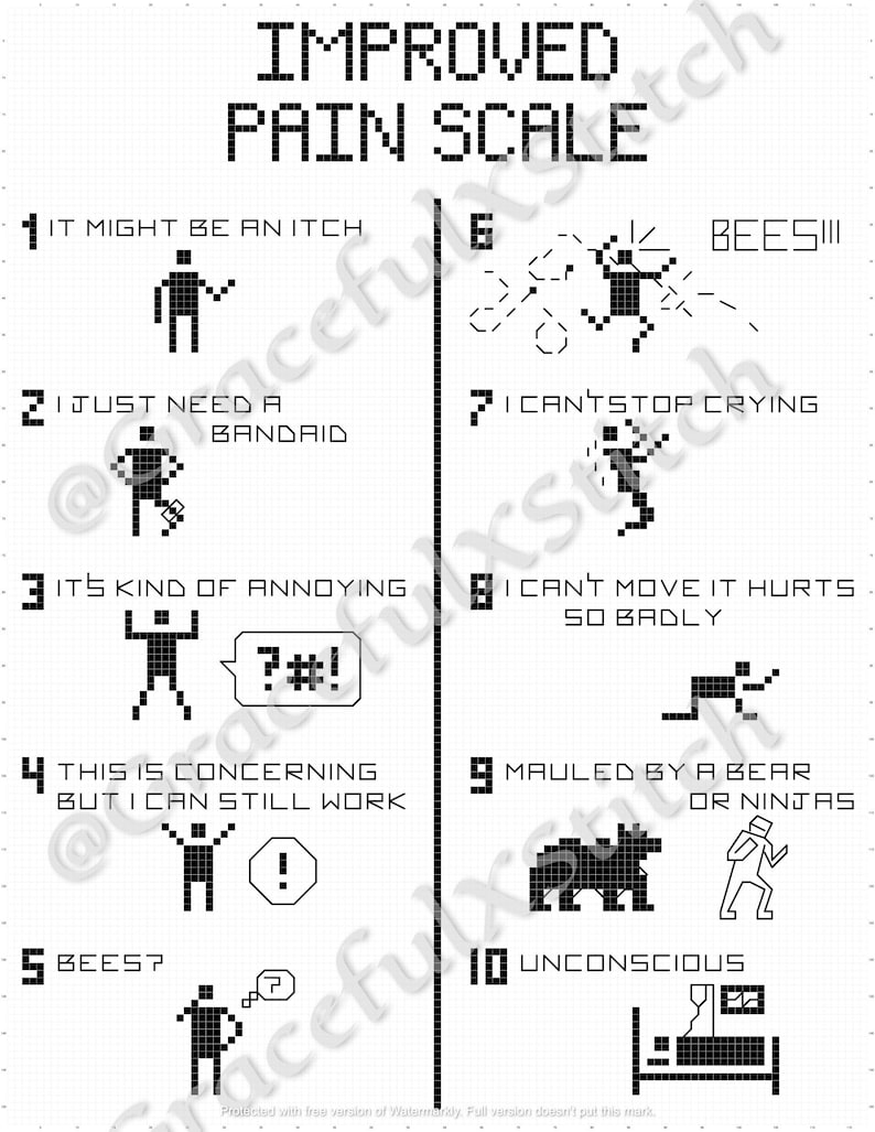 Improved Pain Scale Cross Stitch **pattern Download Only** - Etsy