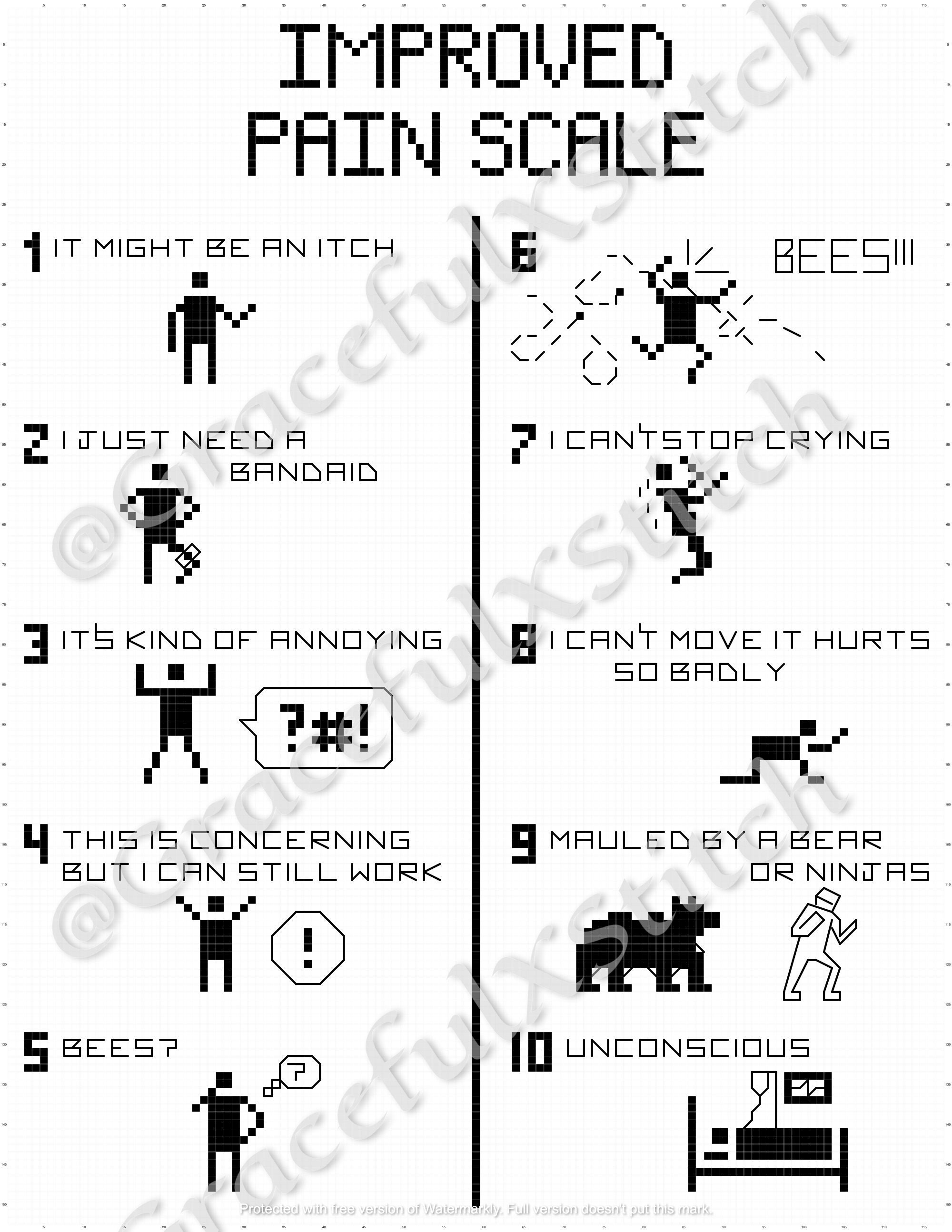 Improved Pain Scale Cross Stitch **pattern Download Only** - Etsy