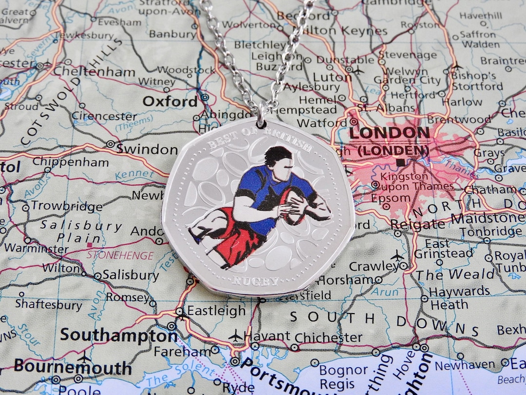 Rugby Best of British Collection Silver Plated Coin Necklace/keychain ...