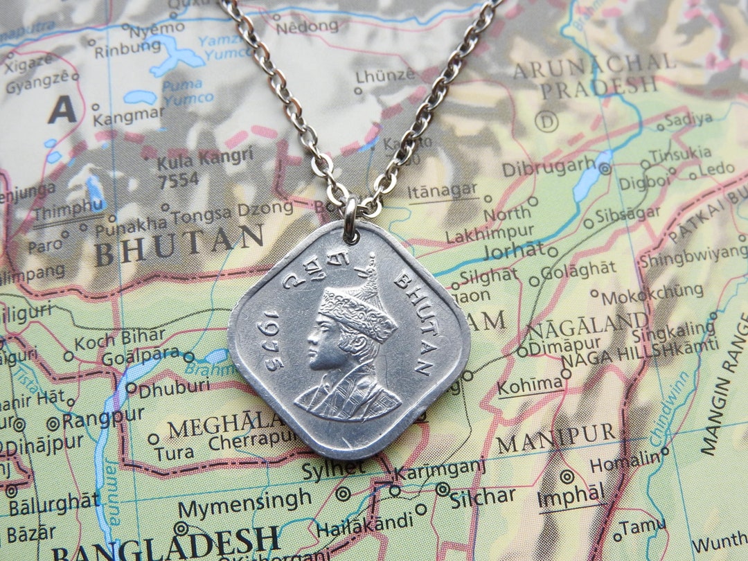 Bhutan Coin Necklace/keychain - 2 Different Designs - Made of Original ...