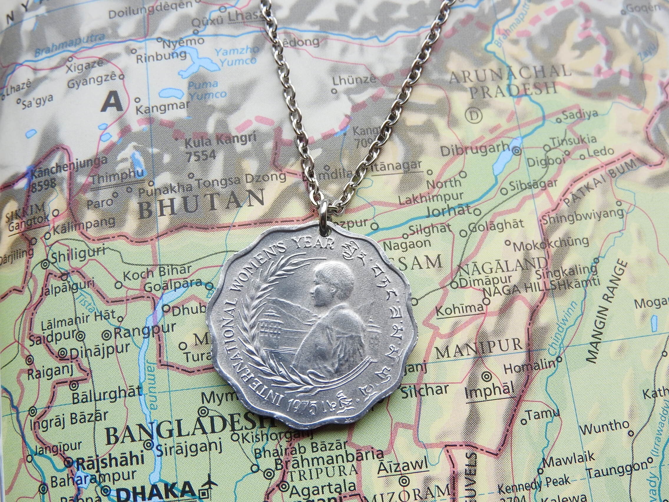 Bhutan Coin Necklace/keychain 3 Different Designs Made of - Etsy UK