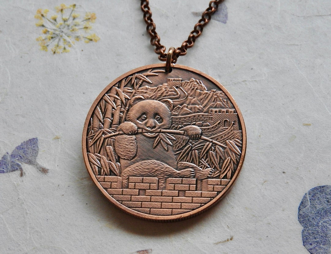 Panda Eating Bamboo | Temple of Heaven Coin Token Necklace/keychain ...