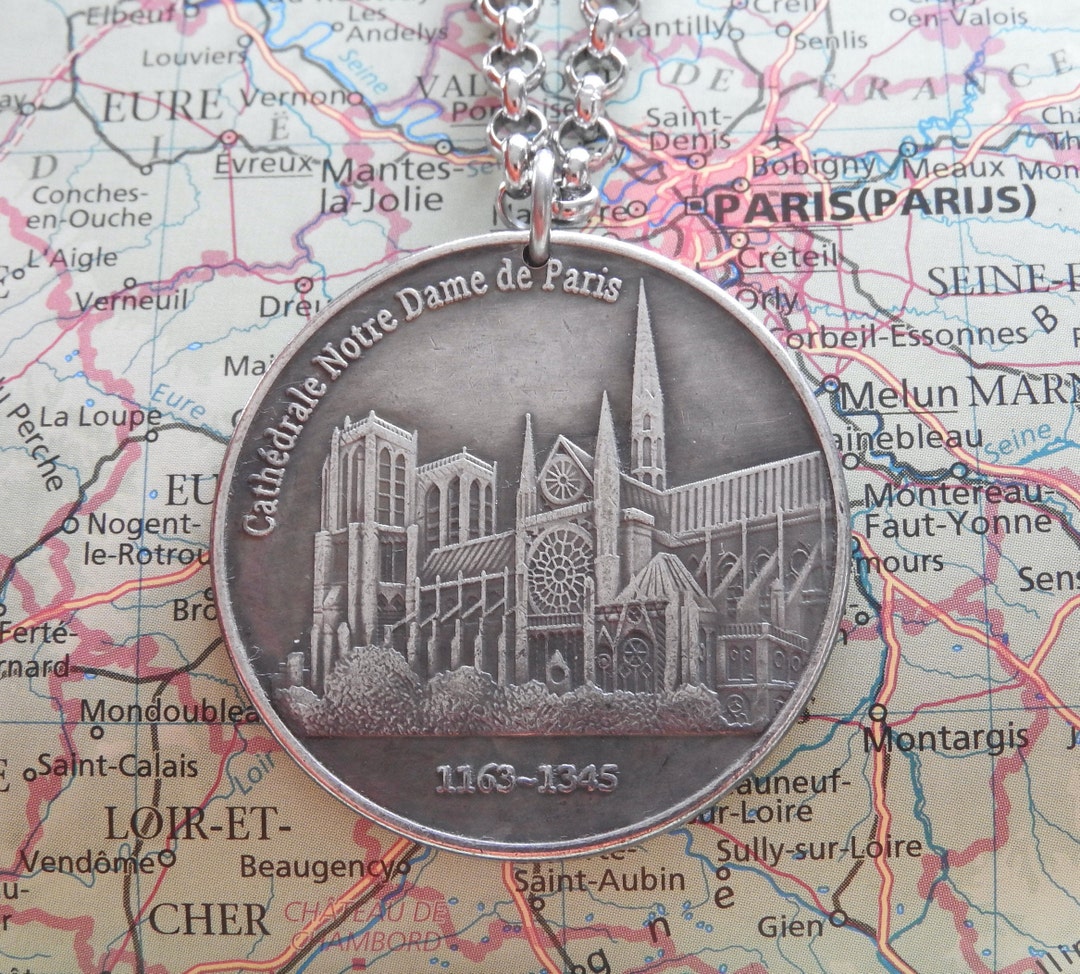 Notre Dame Paris Coin Token Necklace/keychain - Paris Necklace - Paris ...