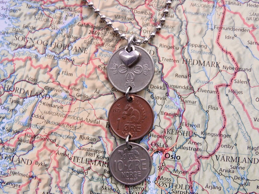 Norway Coin Necklace/keychain - 3 Different Designs - Made of Original ...