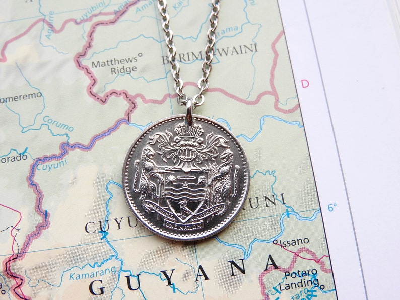 Guyana Coin Necklace/keychain 4 Different Designs Made of - Etsy UK