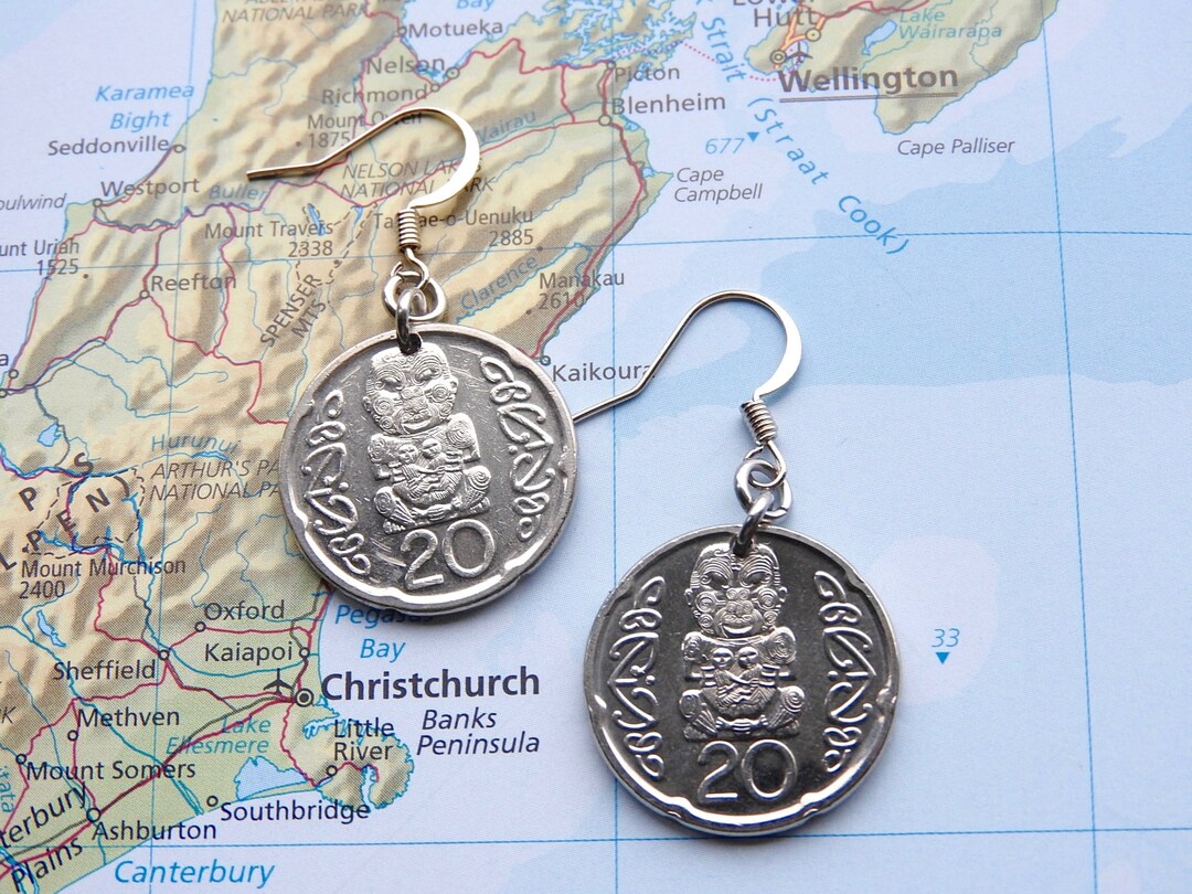 New Zealand Coin Earrings - 5 Different Designs - Made of Genuine Coins ...
