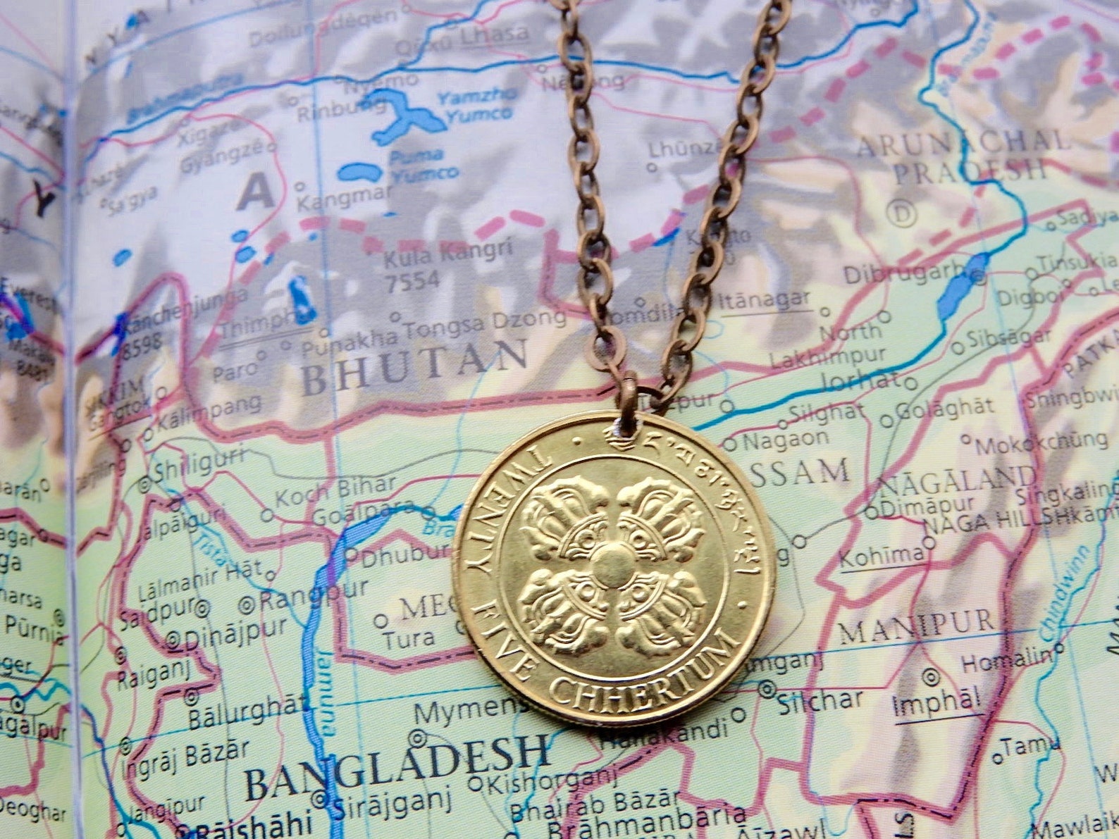 Bhutan Coin Necklace/keychain 3 Different Designs Made of - Etsy UK