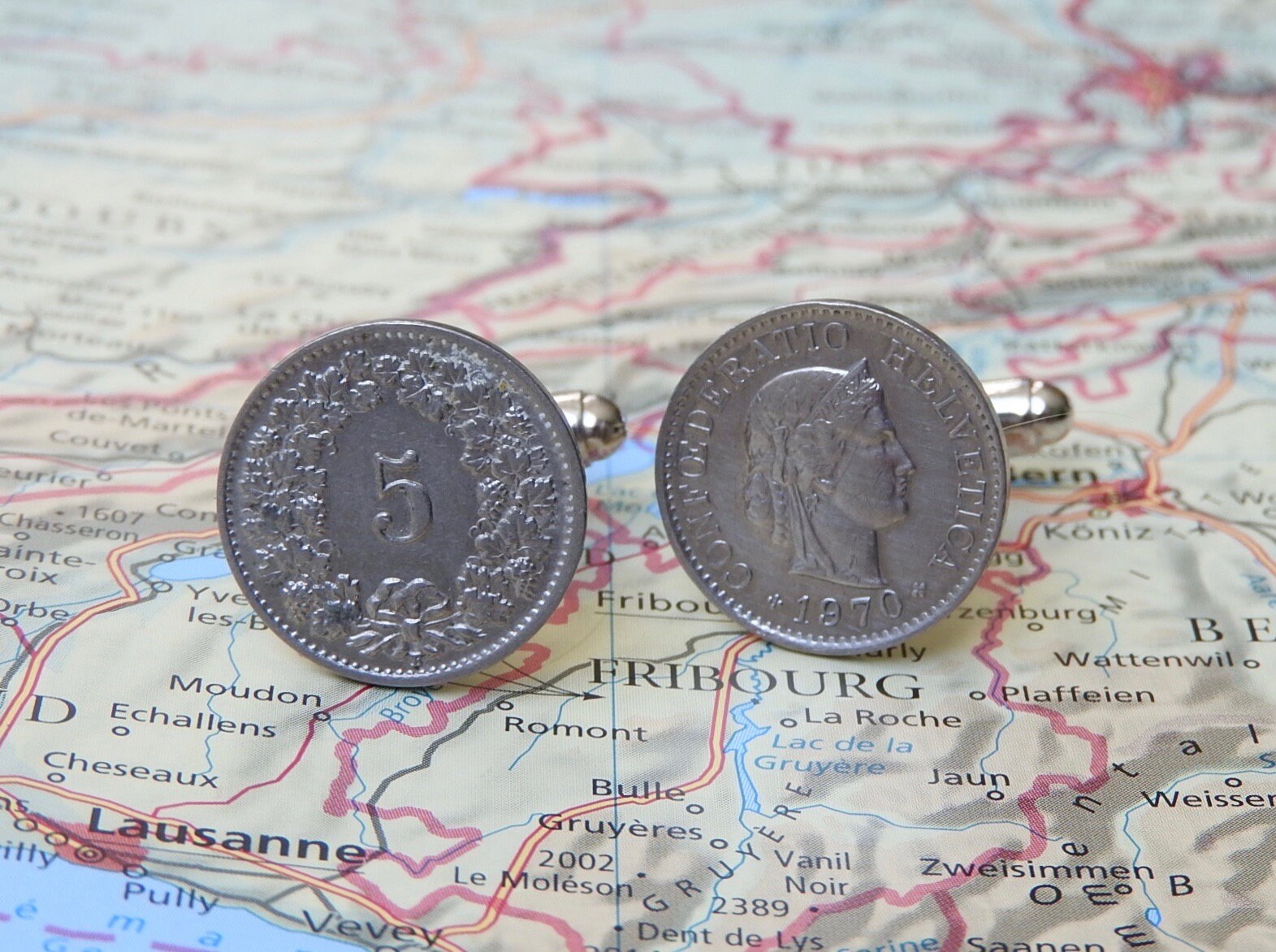 Switzerland coin cufflinks 7 different designs made of | Etsy