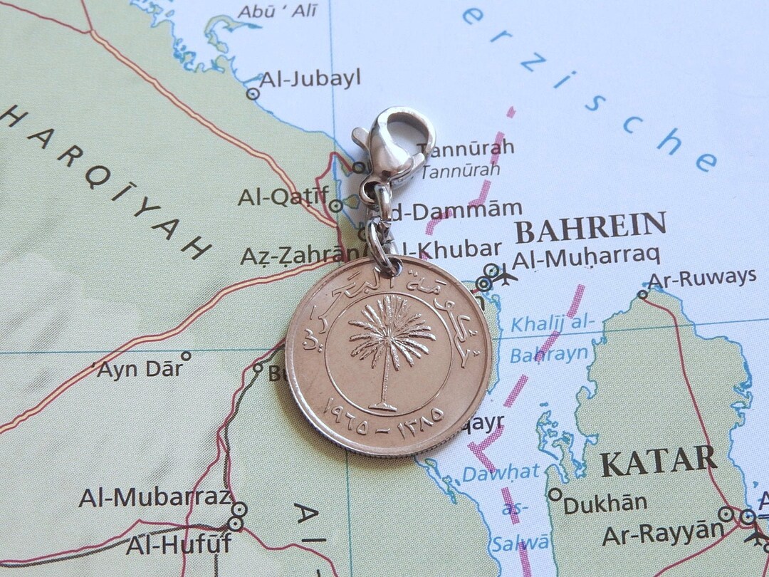 Bahrain Coin Charm - Made of Genuine Coins - Bahrain Wedding Gift ...