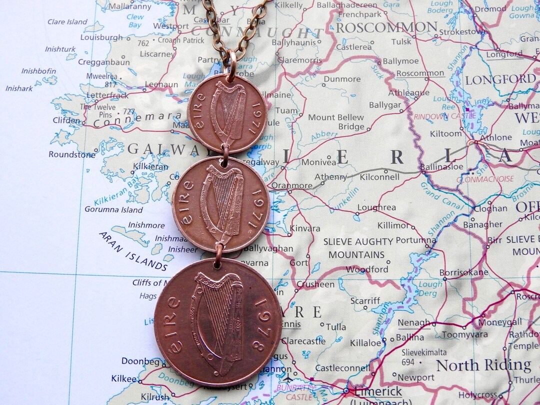 Ireland duo/trio coin necklace/keychain 4 different designs made of ...