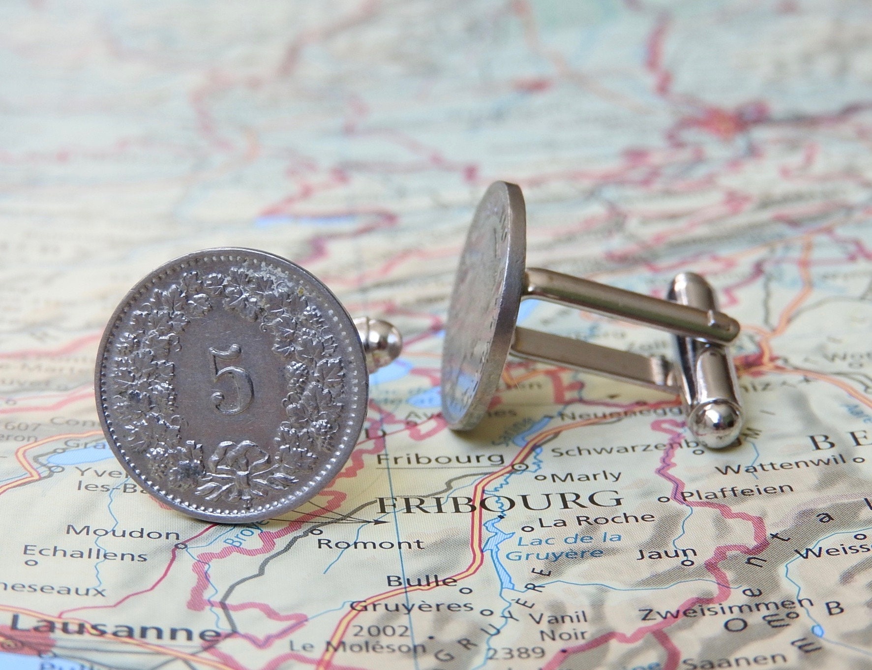 Switzerland coin cufflinks 7 different designs made of | Etsy
