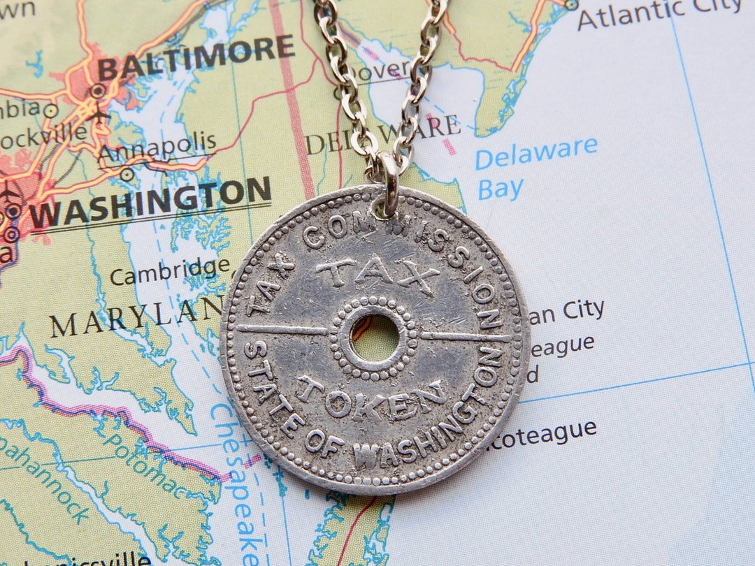 Limited Edition: Vintage Washington Tax 1935 Token Coin Necklace ...
