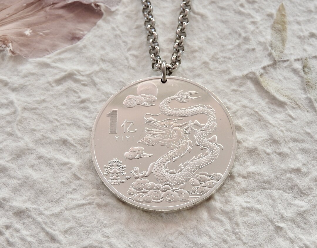 Year of the Dragon 2024 | Dragon in Sky Gold/silver Coin Token Necklace ...