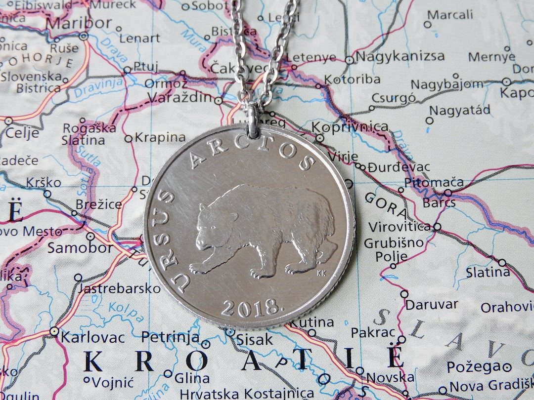 Croatia Coin Necklace/keychain - 7 Different Designs - Brown Bear ...