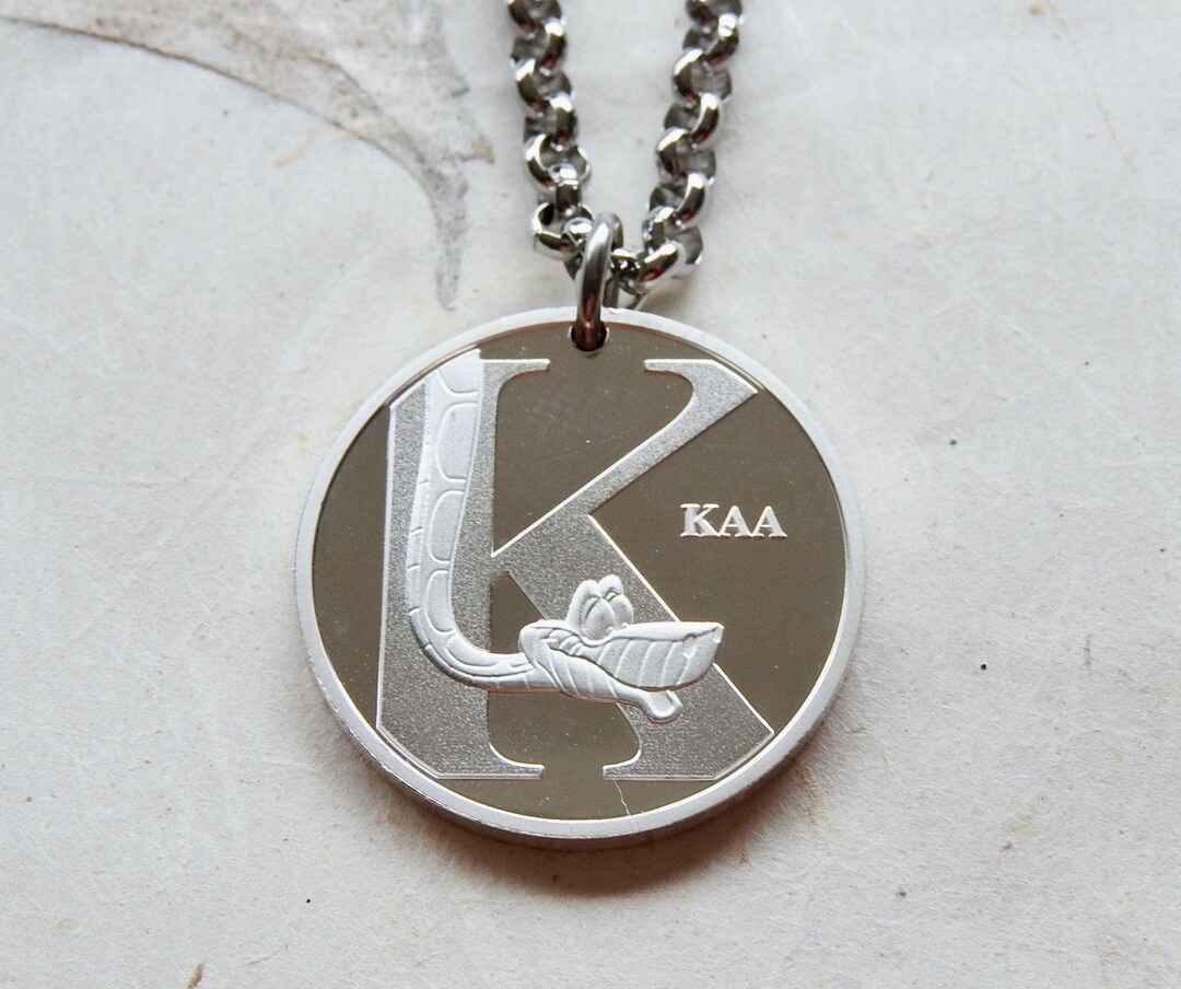 K is for Kaa | Jungle Book Disney Silver Alphabet Coin Necklace ...