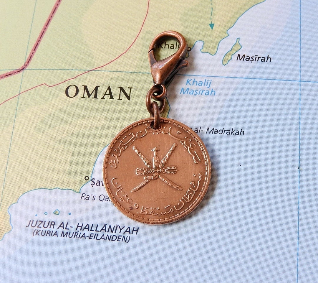 Oman Coin Charm - 2 Different Designs - Personalized Charm - Oman ...